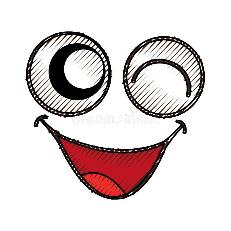 Crazy Emogy Face Kawaii Character Stock Vector - Illustration of anime ...