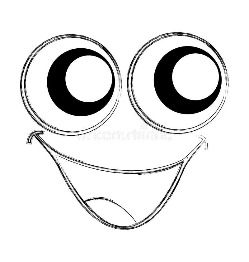 Crazy Emogy Face Kawaii Character Stock Vector - Illustration of emogy ...