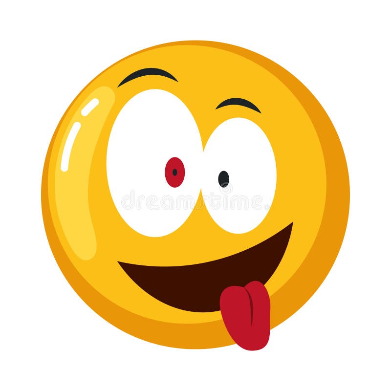 Crazy emoticon face stock vector. Illustration of expression - 273144509