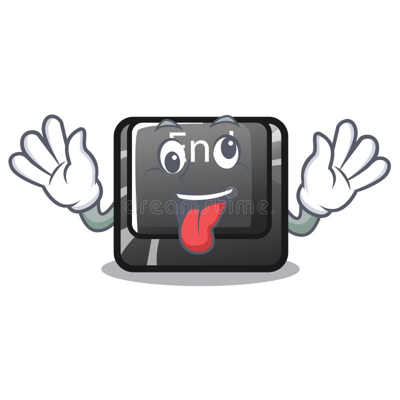 Crazy End Button Located on Cartoon Keyboard Stock Vector ...