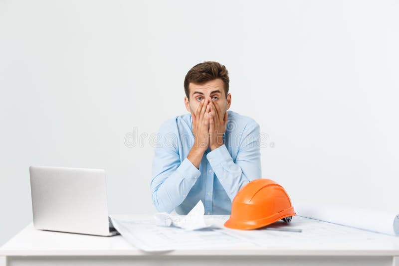 Crazy Engineer or Scientist Repairing Computer Stock Photo - Image of ...