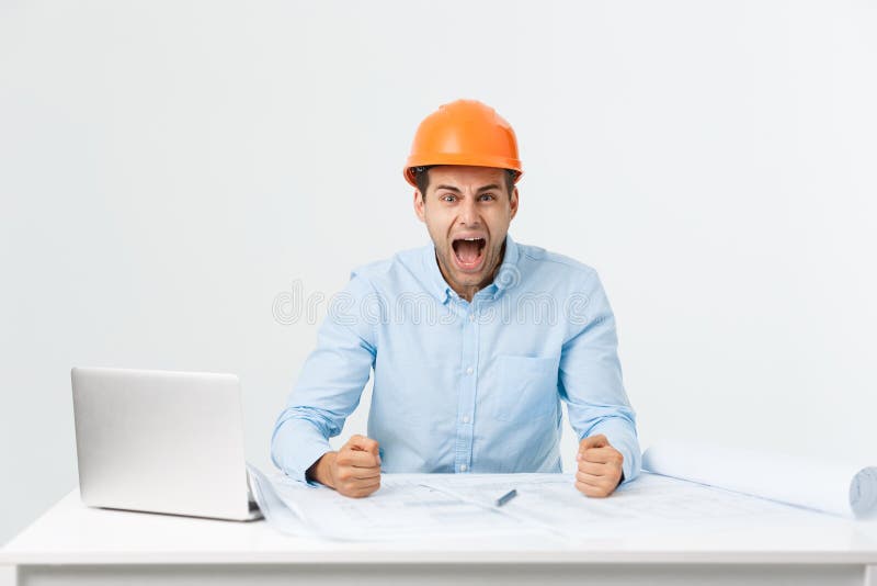 Crazy Engineer or Scientist Repairing Computer Stock Photo - Image of ...