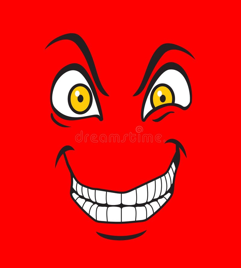 Crazy evil expression stock illustration. Illustration of teeth - 122061396