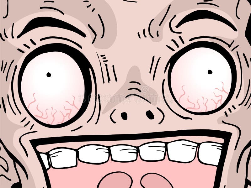 Crazy expression draw stock vector. Illustration of surprise - 66308187