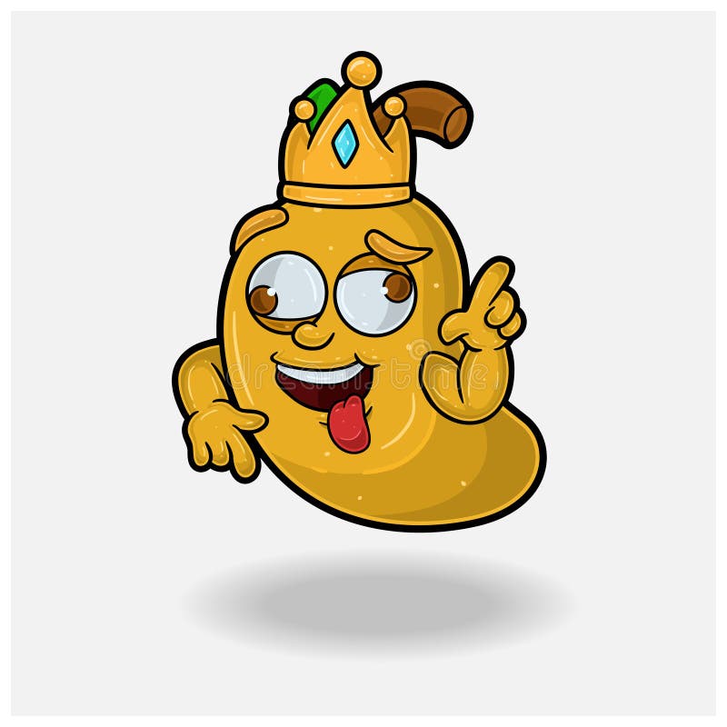 Crazy Expression with Mango Fruit Crown Mascot Character Cartoon Stock ...