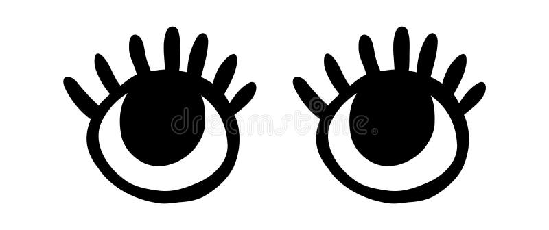 Crazy Eyes. Doodle Open Eye Set. Abstract Hand Drawn Fun Geometric ...