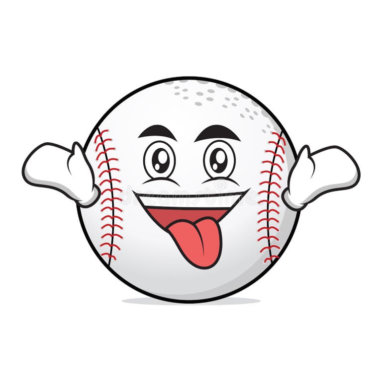 Crazy Face Baseball Character Cartoon Stock Vector - Illustration of ...