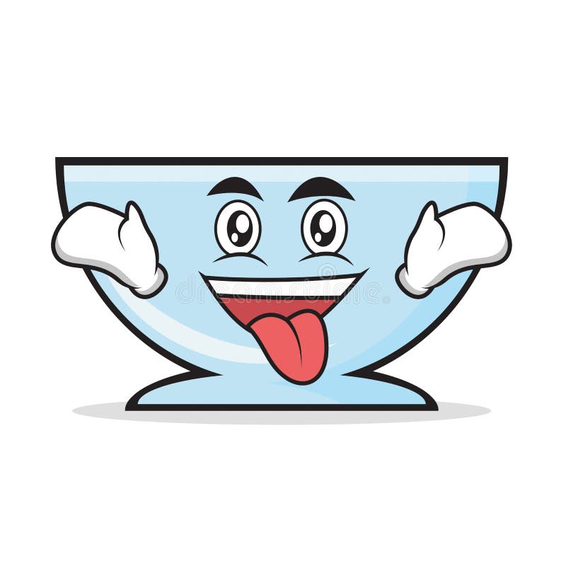 Crazy Face Bowl Character Cartoon Style Stock Vector - Illustration of ...