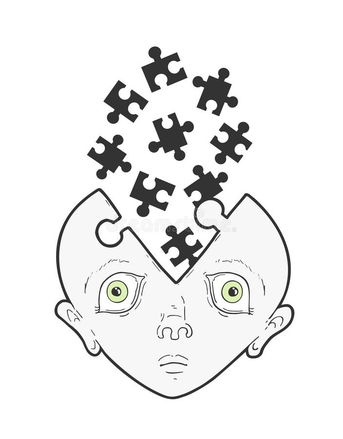 Crazy face draw stock vector. Illustration of draw, piece - 277576000