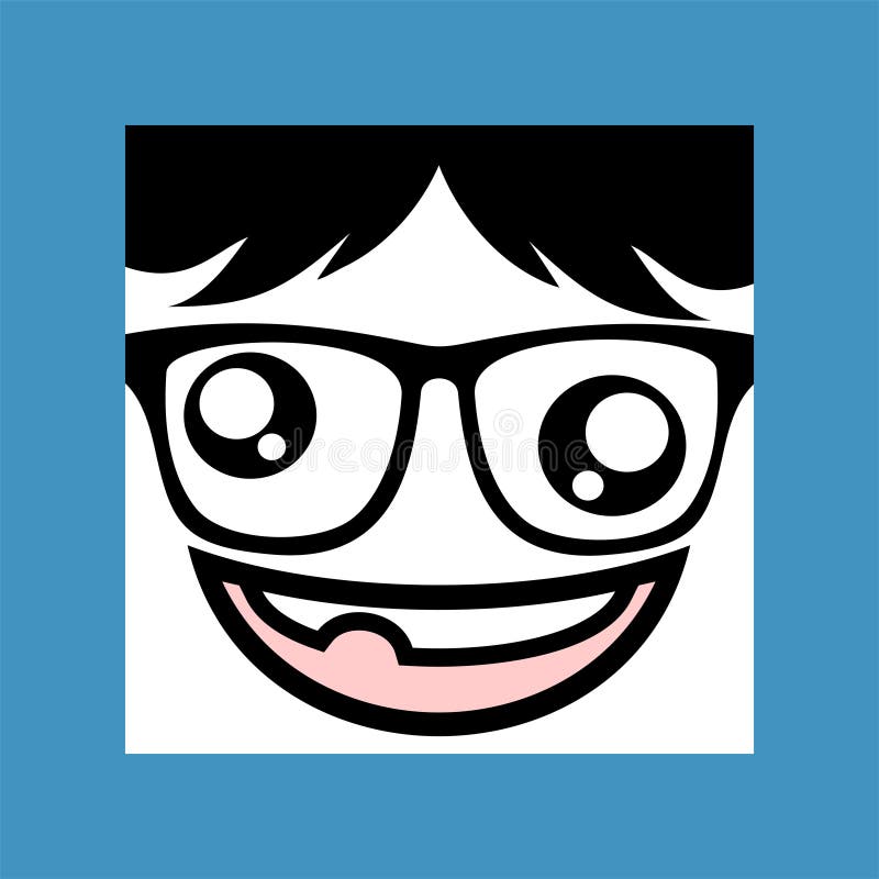 Crazy face with glasses stock vector. Illustration of cute - 86555949