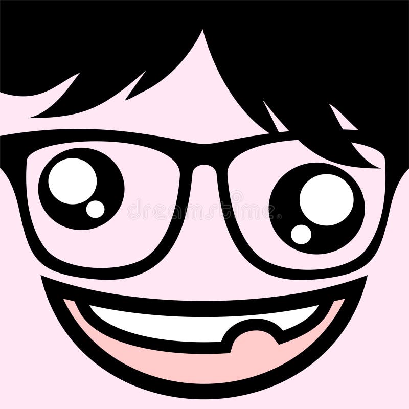 Crazy face with glasses stock vector. Illustration of design - 89783412