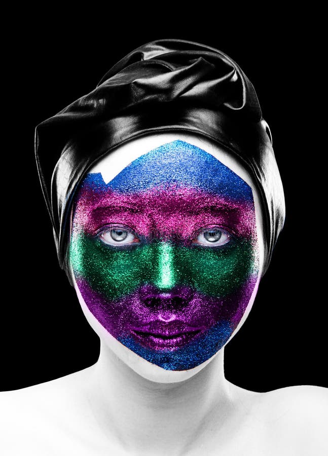 Crazy face makeup stock photo. Image of makeup, white - 17015168