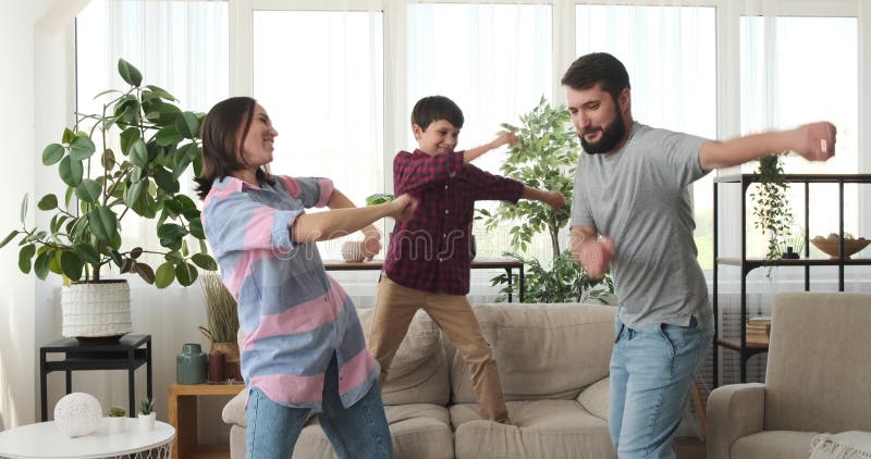 Crazy Family Dancing at Home Stock Video - Video of home, excitement ...