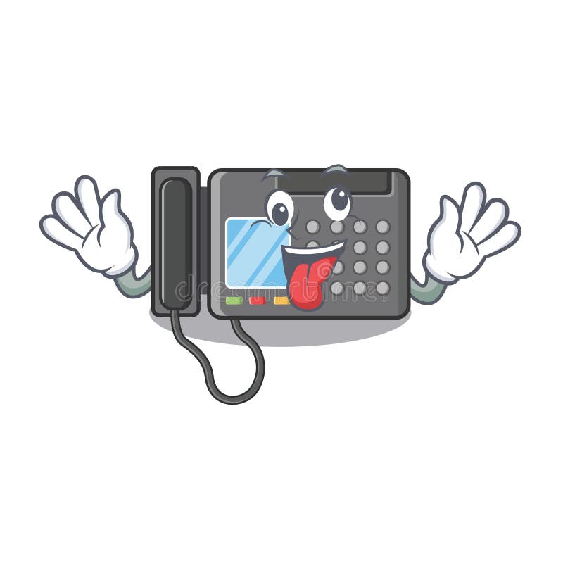 Crazy Fax Machine Stuck the Cartoon Wall Stock Vector - Illustration of ...