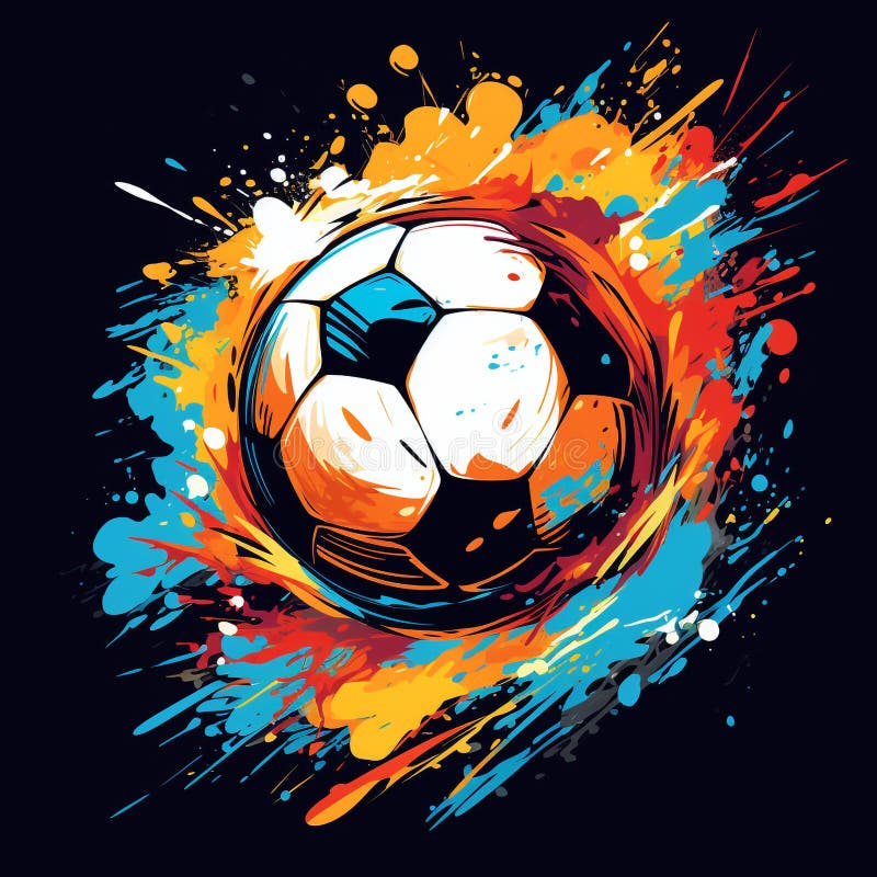 Crazy Football with Pop Art Style Very Beautiful and Stunning Stock ...