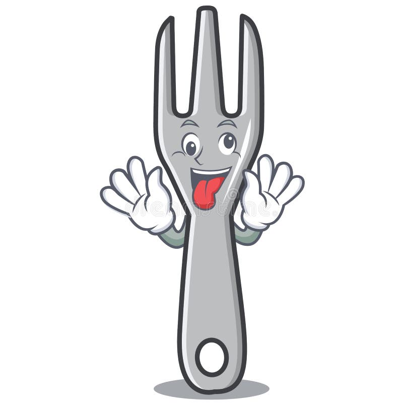 Crazy Fork Character Cartoon Style Stock Vector - Illustration of happy ...