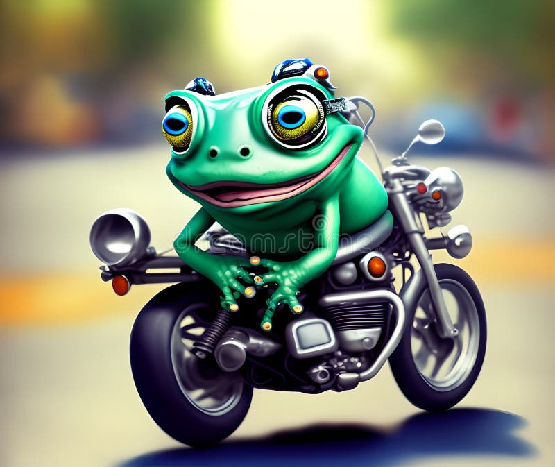 Frog Motorcycle Stock Illustrations – 317 Frog Motorcycle Stock ...