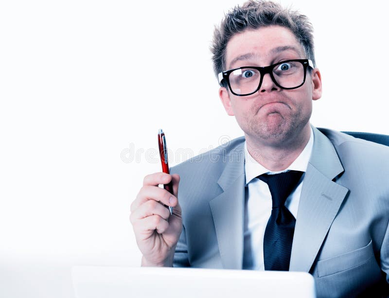 Crazy and Funny Manager Stressed at Work Stock Photo - Image of funny ...