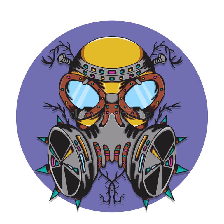 Crazy Gas Mask Bio Hazard Monster Stock Vector - Illustration of ...