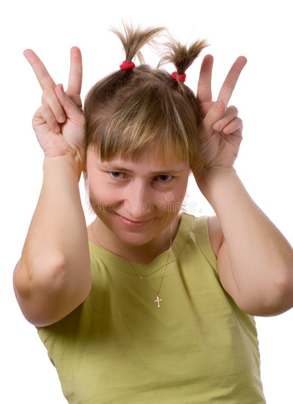 Crazy girl stock photo. Image of coiffure, horn, mental - 1901270