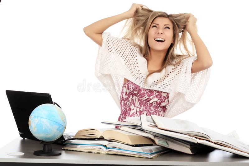 Crazy student stock photo. Image of person, high, books - 16564628