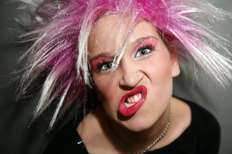 Crazy girl stock image. Image of close, blue, anger, angry - 9817113