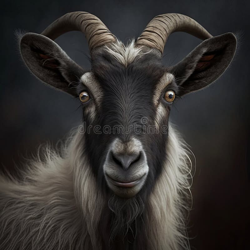 Crazy Goat Portrait Generative a I Stock Illustration - Illustration of ...