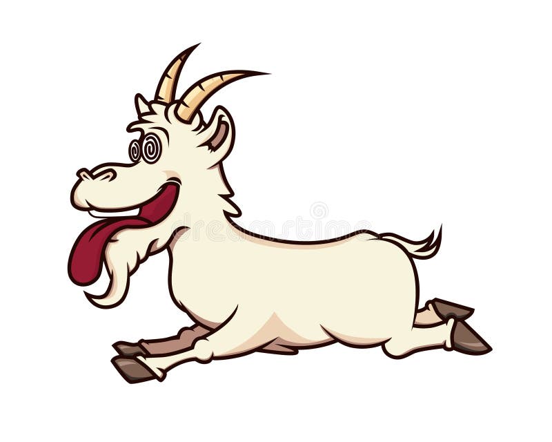 Crazy Goat with Sticking Its Tongue Out Gesture Visualized with Simple ...