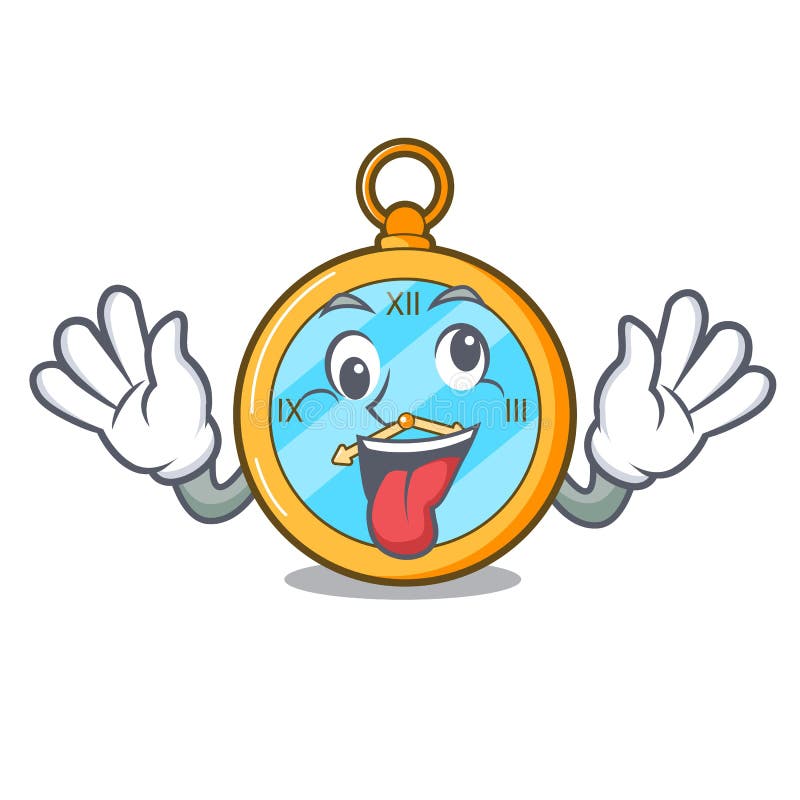 Crazy Gold Vintage Clock with Picture Cartoon Stock Vector ...