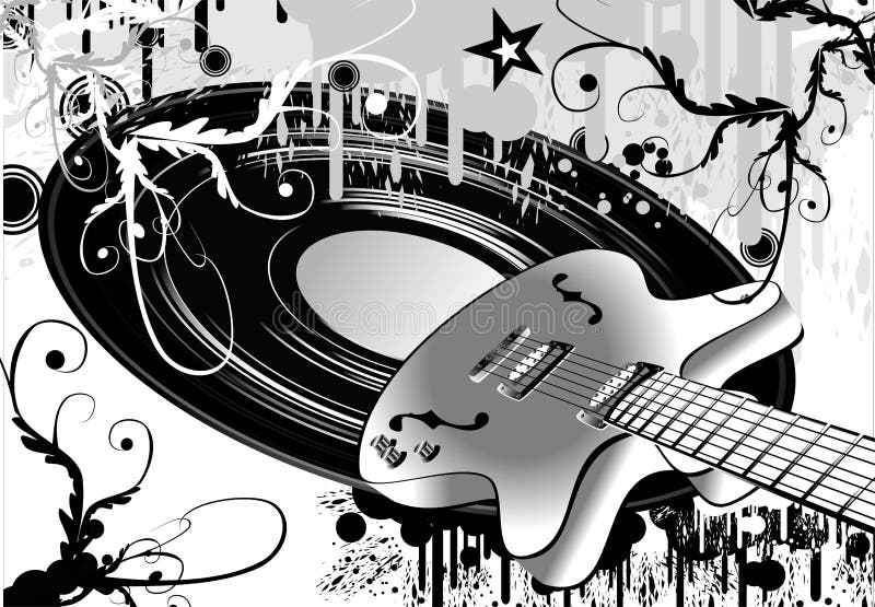 Crazy guitar grunge style stock vector. Illustration of music - 8575829