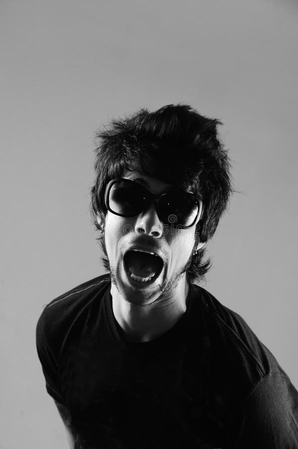 Crazy guy screaming stock photo. Image of latino, people - 10560002