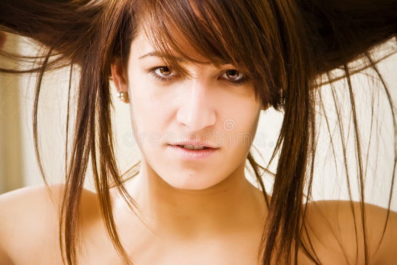 Crazy hair woman stock photo. Image of human, bare, light - 6740538