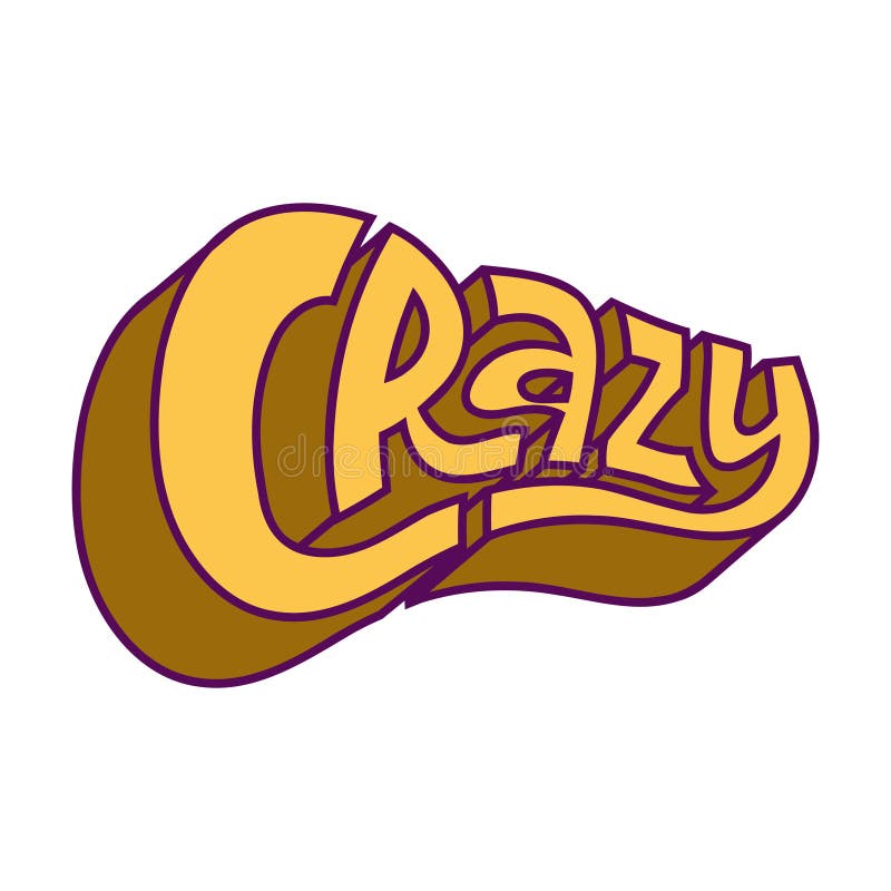 Crazy Hand drawn lettering stock vector. Illustration of sign - 365317535