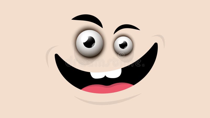 Crazy Happy Face Cartoon stock illustration. Illustration of smile ...