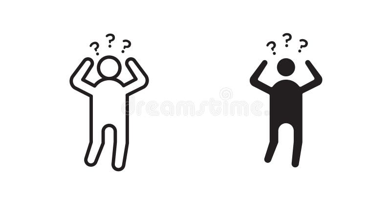 Crazy Human Thin Line Vector Icon Set Stock Vector - Illustration of ...