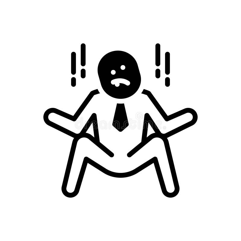 Black Solid Icon for Crazy, Insane and Person Stock Vector ...