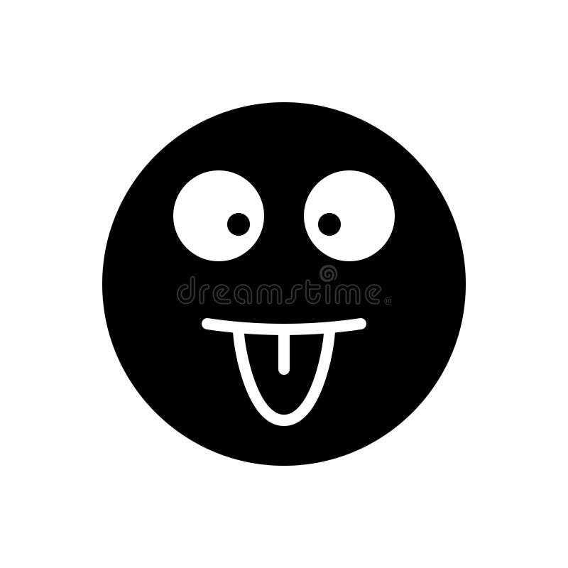 Black Solid Icon for Crazy, Mad and Insane Stock Illustration ...