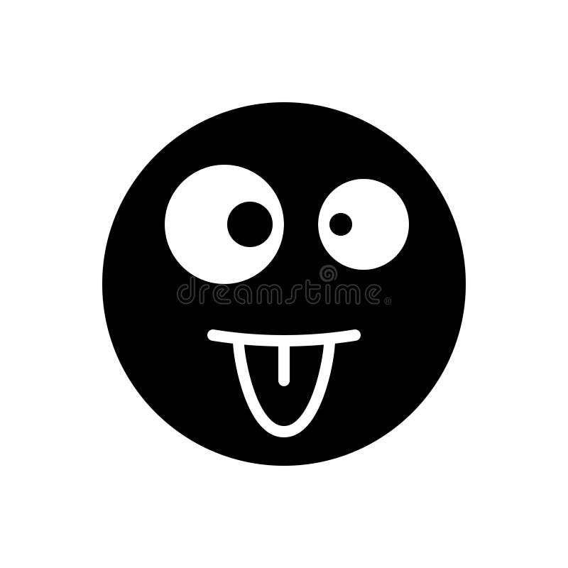 Black Solid Icon for Crazy, Mad and Insane Stock Vector - Illustration ...