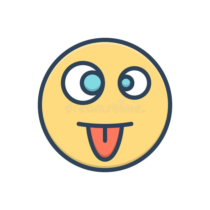 Color Illustration Icon for Crazy, Mad and Insane Stock Illustration ...