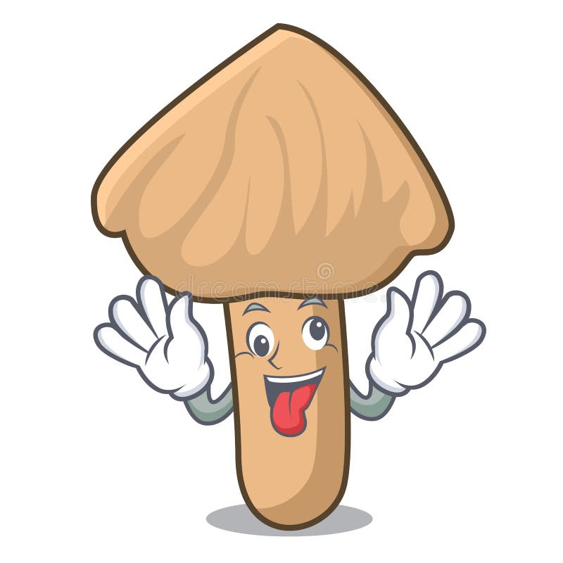 Crazy Porcini Mushroom Mascot Cartoon Stock Vector - Illustration of ...