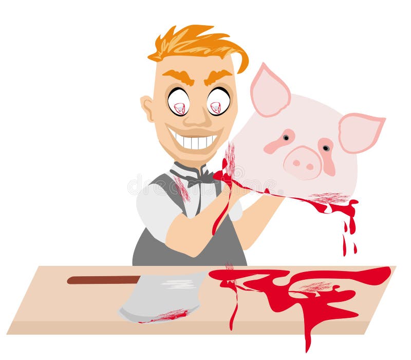 Butcher - cartoon stock vector. Illustration of board - 26827806