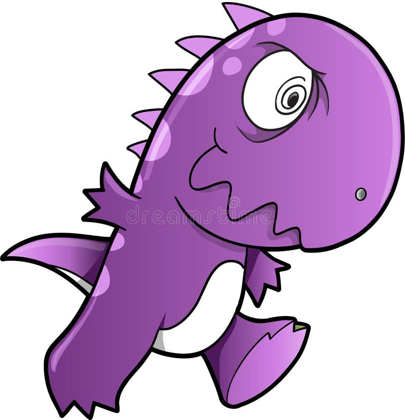Crazy Insane Dinosaur stock vector. Illustration of purple - 44798134