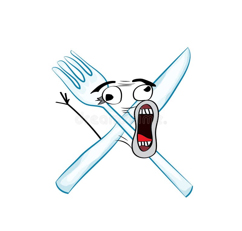 Crazy Internet Meme Illustration of Crossed Fork and Knife Stock ... Crazy Internet Meme Illustration of Crossed Fork and Knife Stock ...