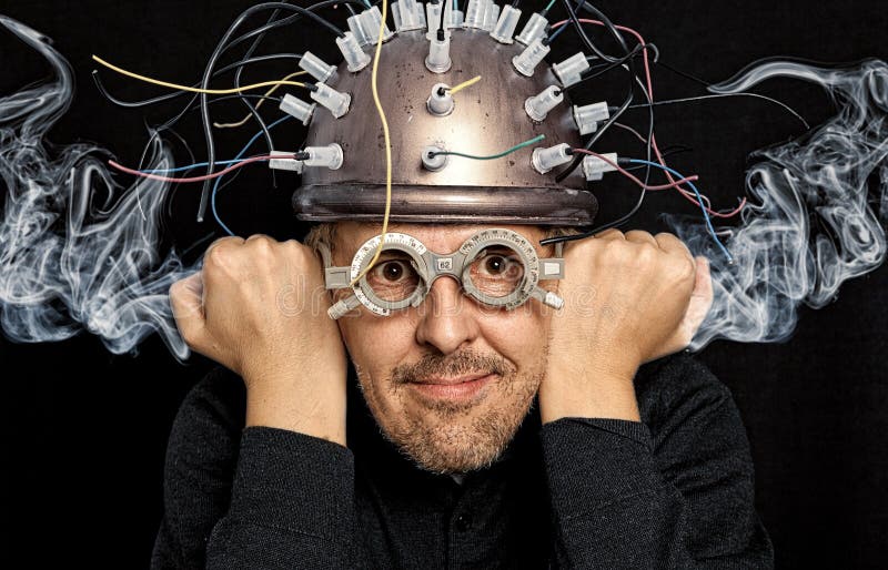 Crazy inventor stock image. Image of medical, biology - 15942423