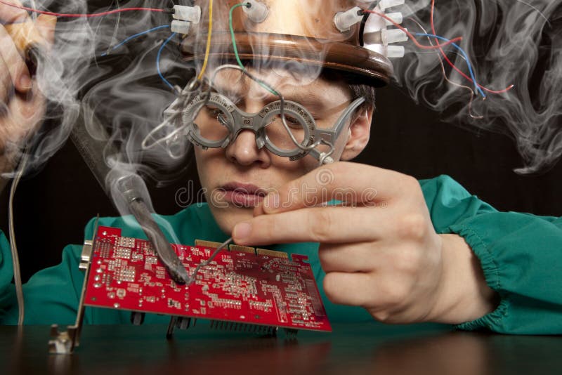 Crazy inventor stock image. Image of medical, biology - 15942423