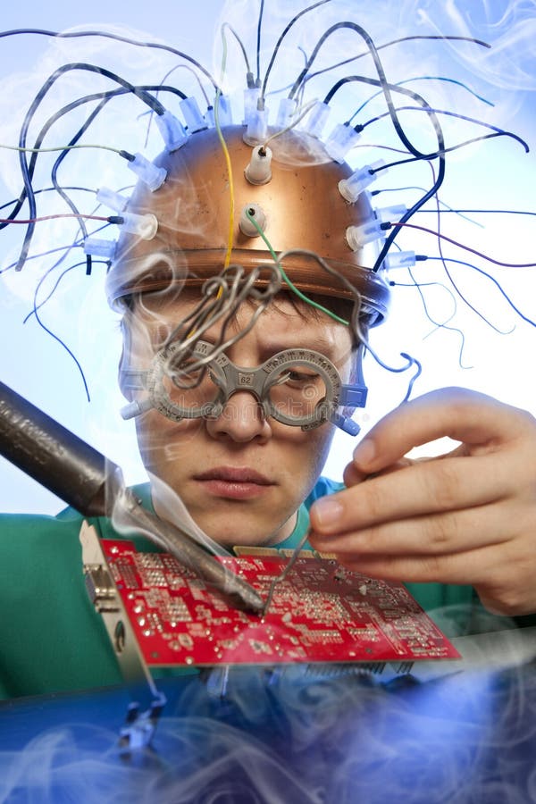 Crazy inventor stock photo. Image of advice, blackboard - 15942472