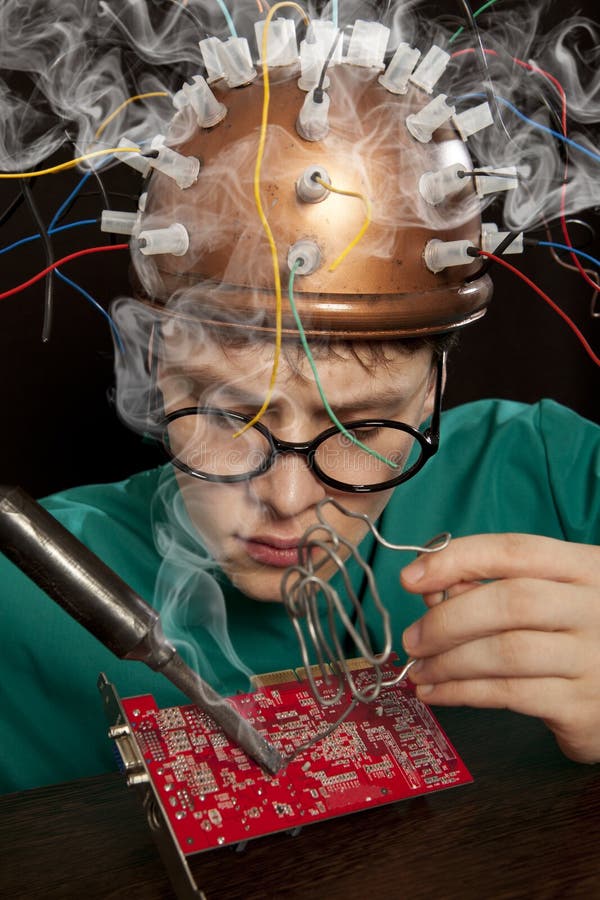 Crazy inventor stock image. Image of medical, biology - 15942423