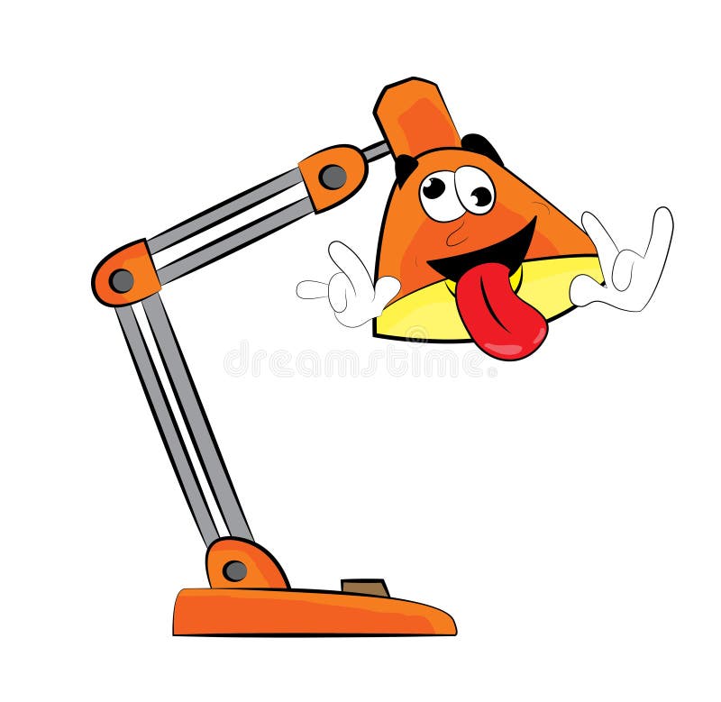 Sad lamp cartoon stock illustration. Illustration of symbol - 49312185