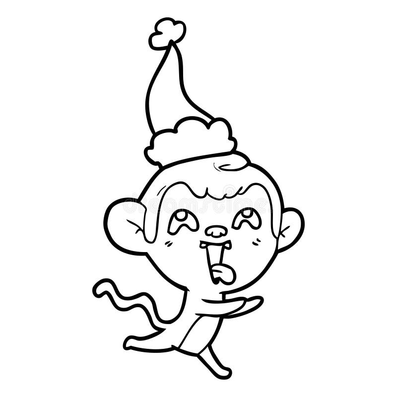 Monkey Running and Hugging. Stock Vector - Illustration of coloring ...