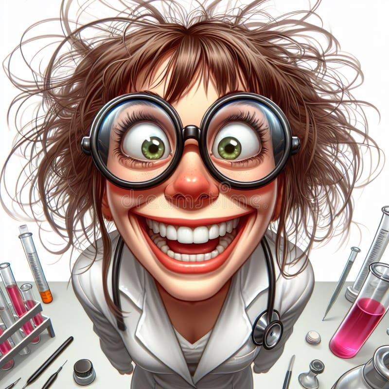 Crazy Looking Female Scientist As an Illustration Stock Illustration ...